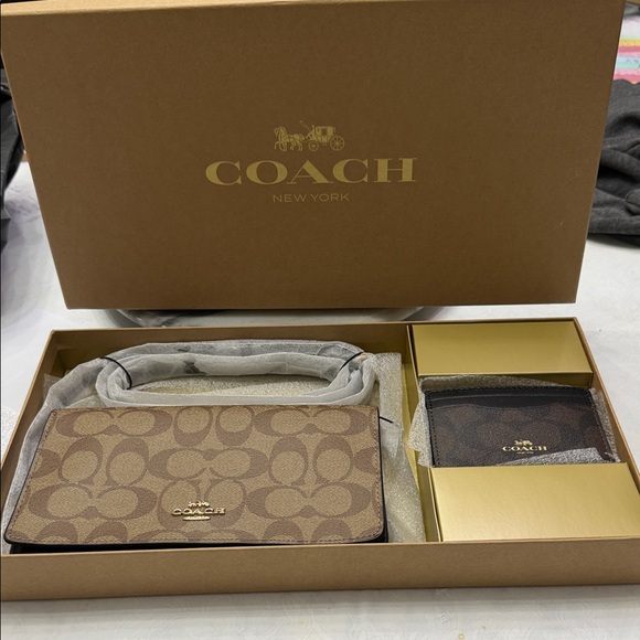 Coach | Bags | Coach Brown Signature Crossbody Bag Set | Poshmark